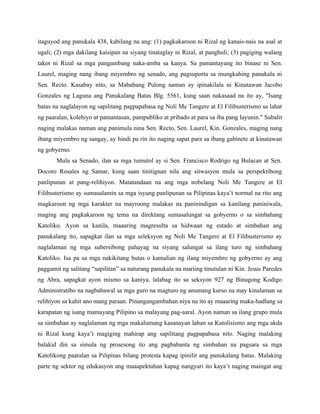 Ang Proseso ng Pagsasabatas sa Batas Rizal | DOCX