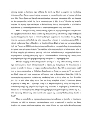 Ang Proseso ng Pagsasabatas sa Batas Rizal | DOCX