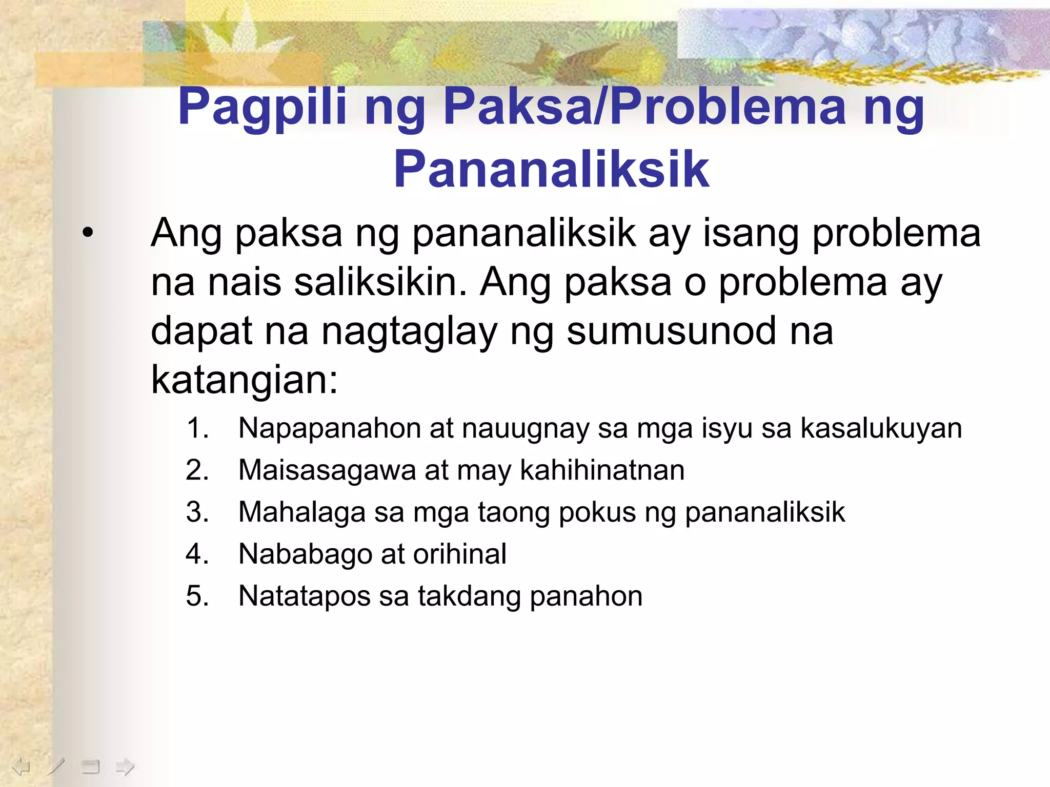 Ang Proseso Sa Paghahanda Ng Papel Na Pananaliksik Ppt