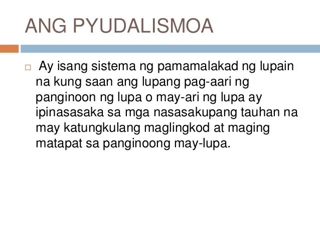 Ang pyudalismo