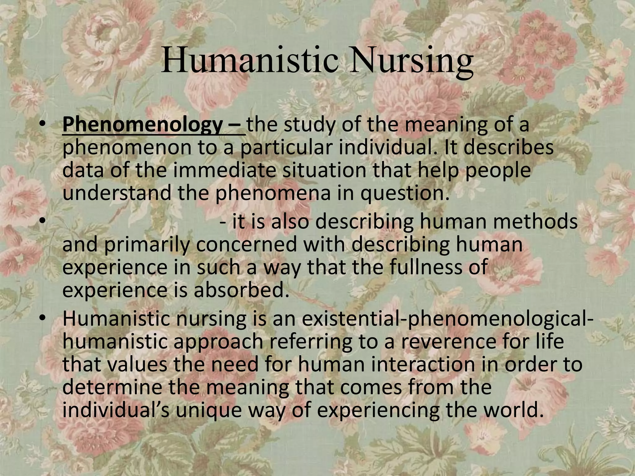 Humanistic Nursing | PPTX