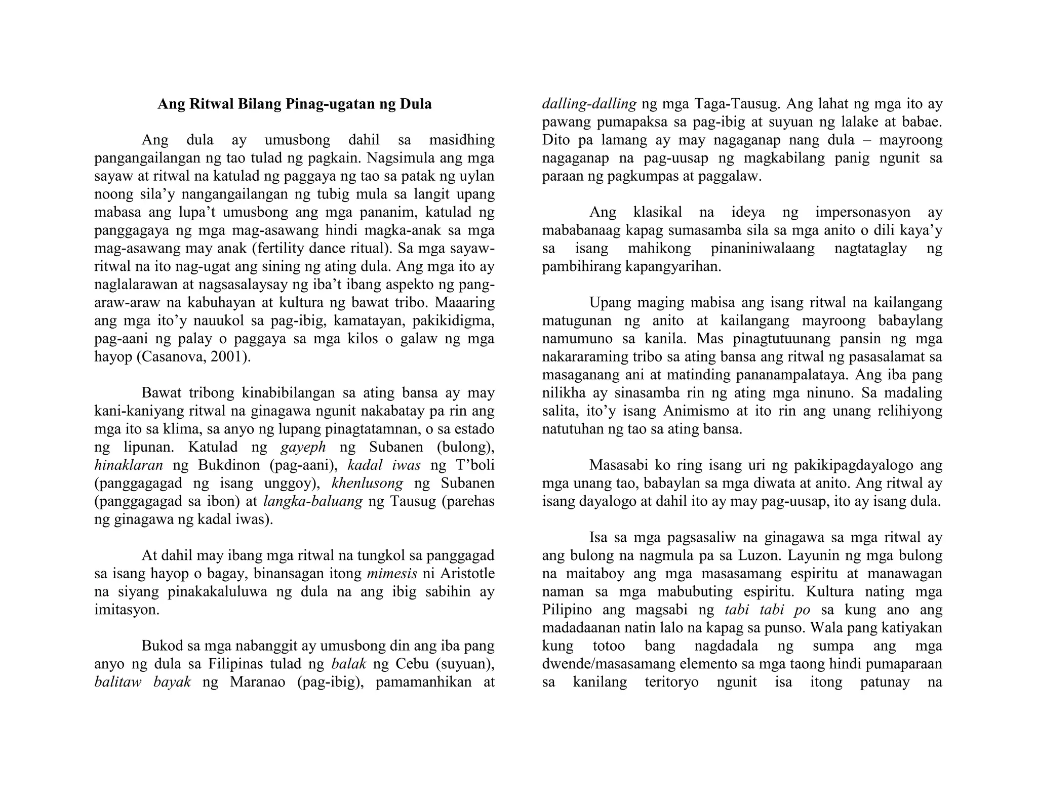 Ang ritwal | DOCX