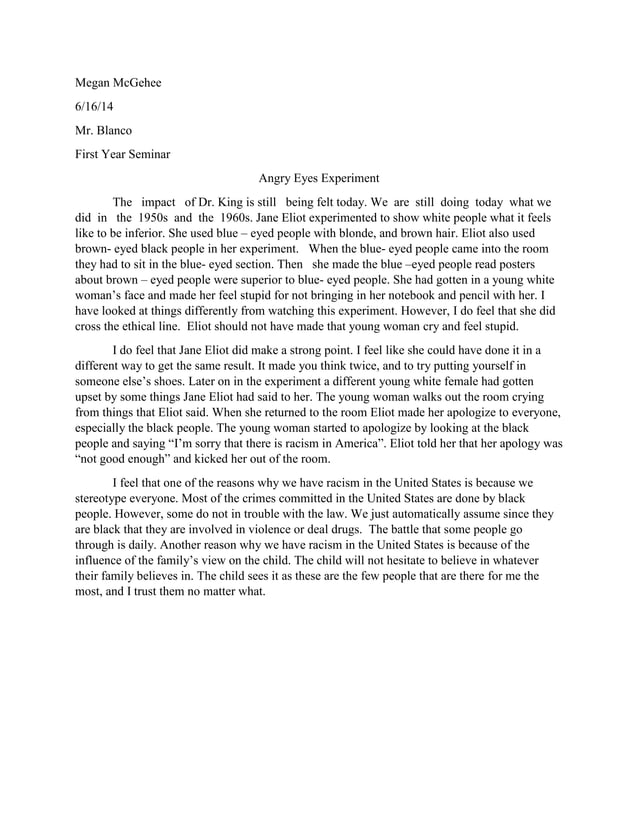 Angry eyes experiment | PDF