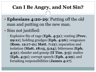 Can I Be Angry But Not Sin? | PPT