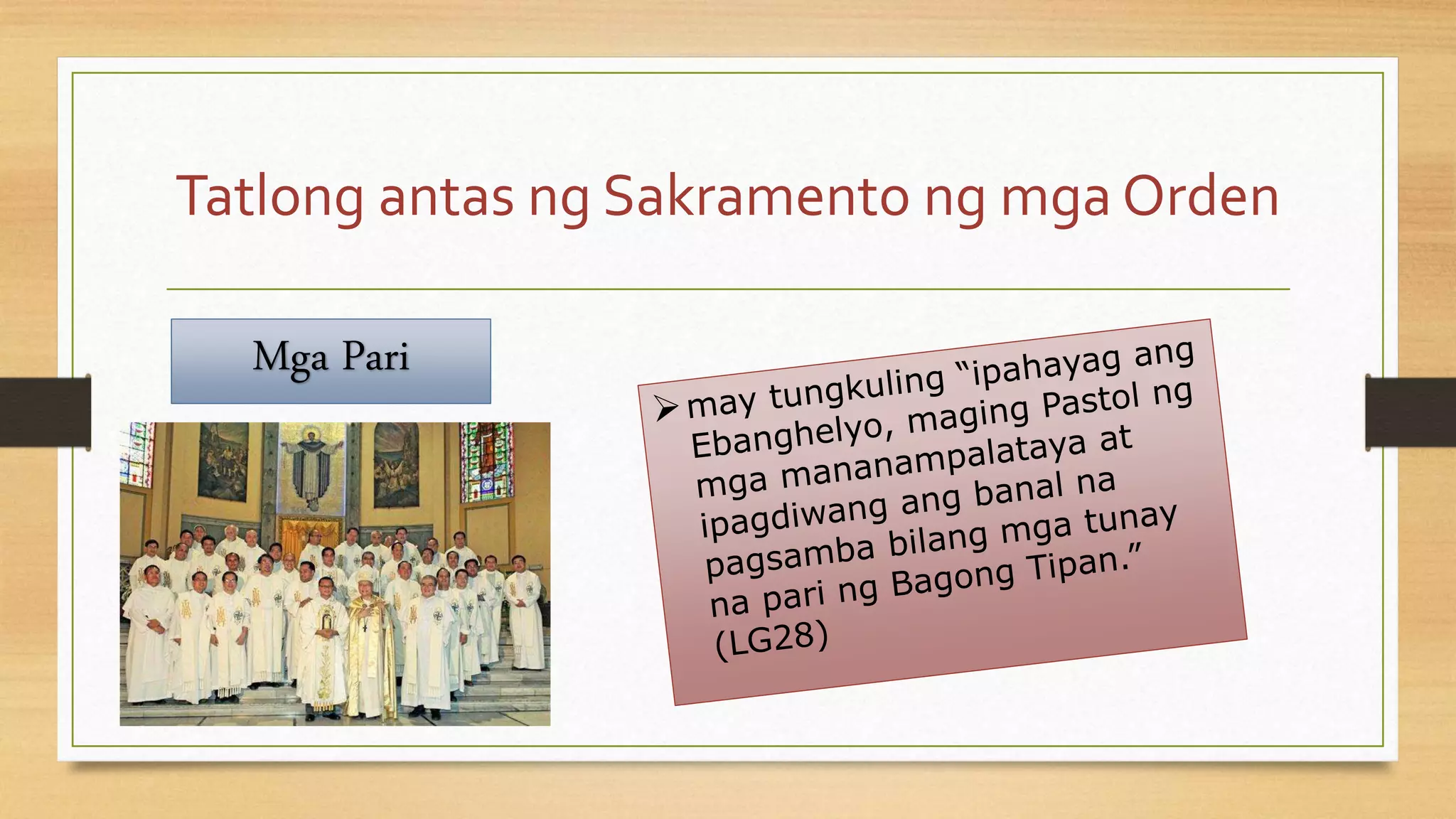 Ang sakramento ng banal na orden | PPTX
