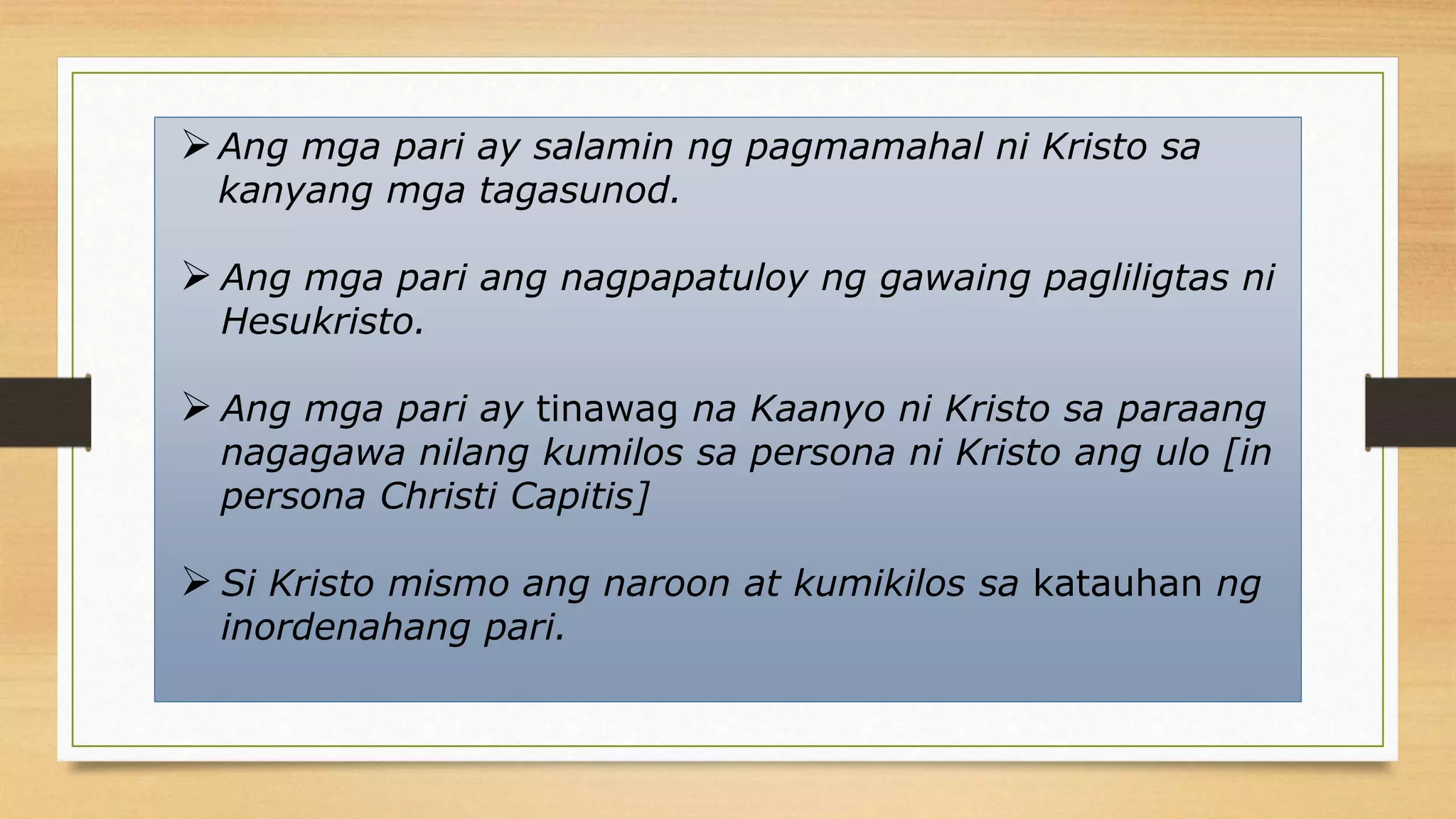 Ang sakramento ng banal na orden | PPTX