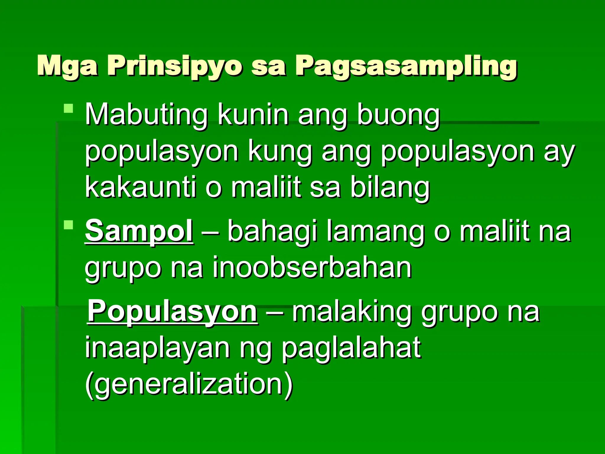 pananaliksik Ang Sampol at ang Populasyon1.ppt