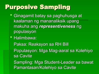 pananaliksik Ang Sampol at ang Populasyon1.ppt