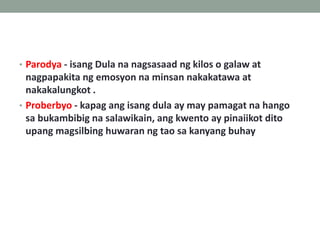 Ang sarsuwela at ang mga uri ng dula | PPTX