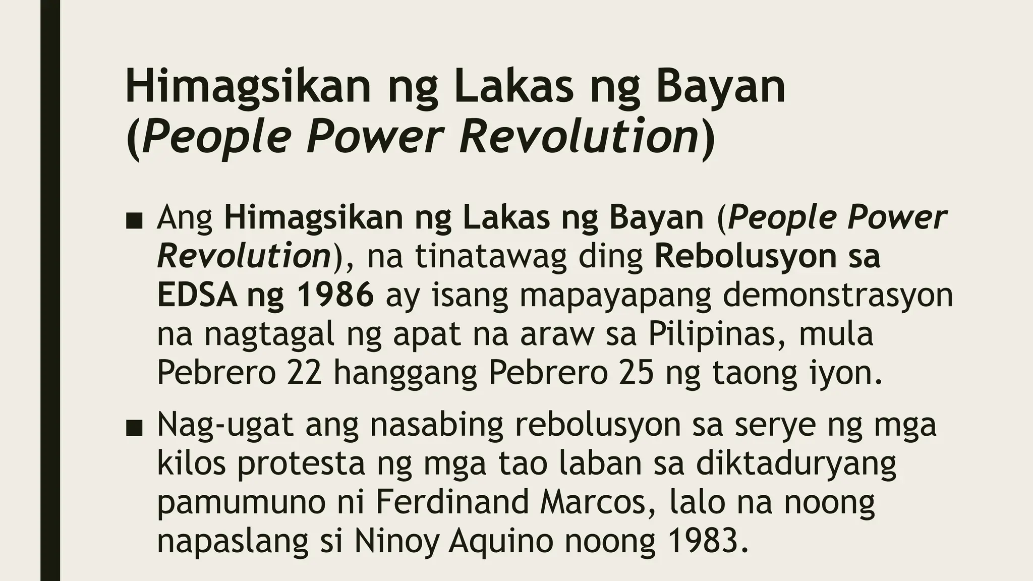Ang Simula ng Rebolusyong EDSA na nagpagasak ng Batas Militar ni Marcos ...
