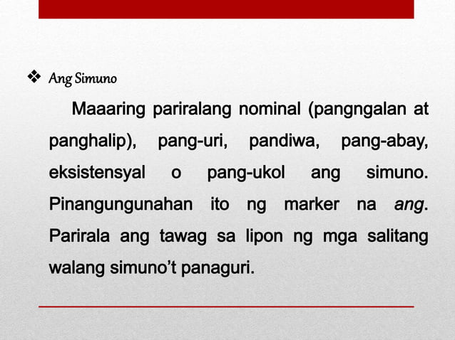 Ang Simuno | PPT