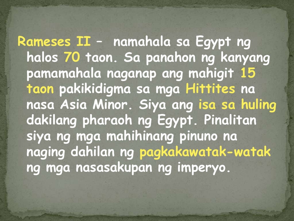 Ang Sinaunang Kabihasnan Sa Ehipto Ang Sinaunang Kabihasnan Sa Ehipto