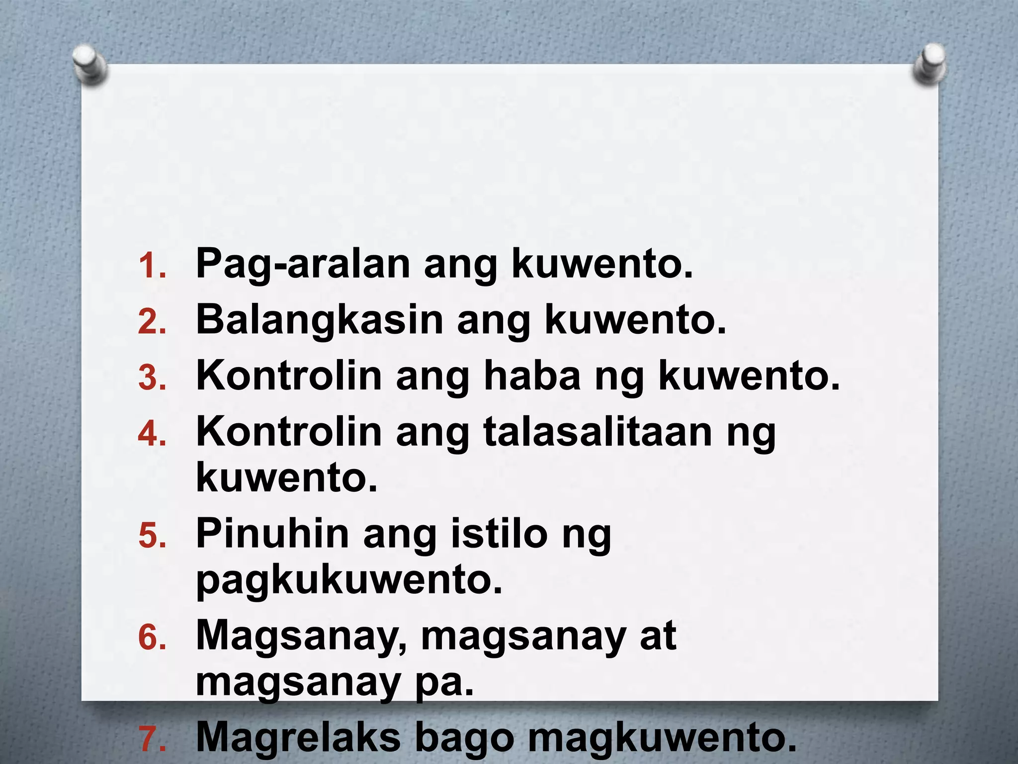 Ang sining ng pagkukuwento | PPTX