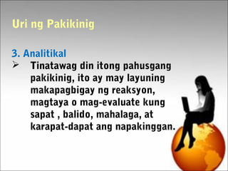 Ang sining ng pakikinig | PPT