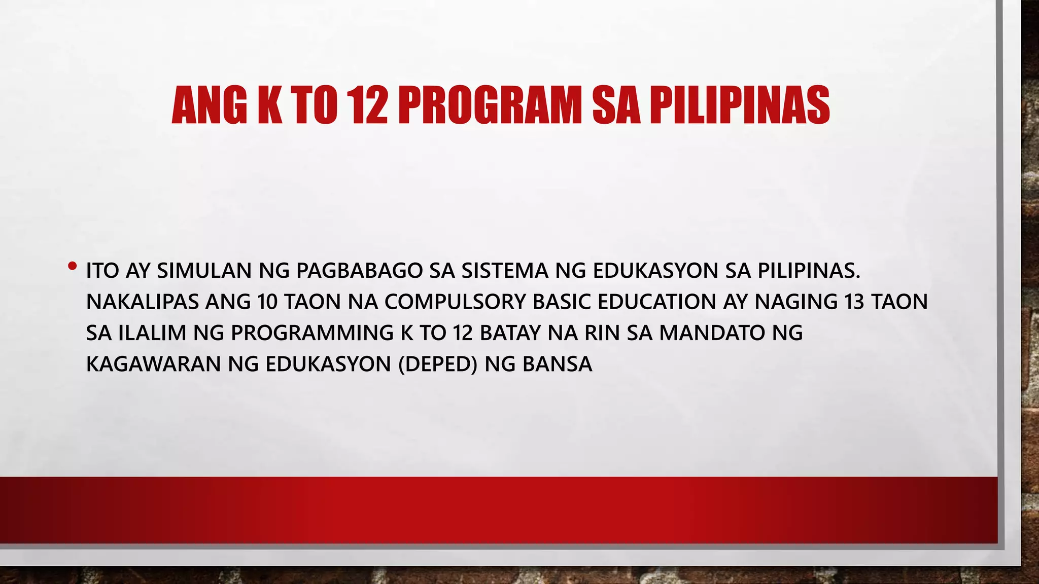Ang Sistema Ng Edukasyon Sa Pilipinas | PPTX Ang Sistema Ng Edukasyon Sa Pilipinas | PPTX