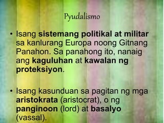 Ang sistemang pyudalismo at manoryalismo | PPTX