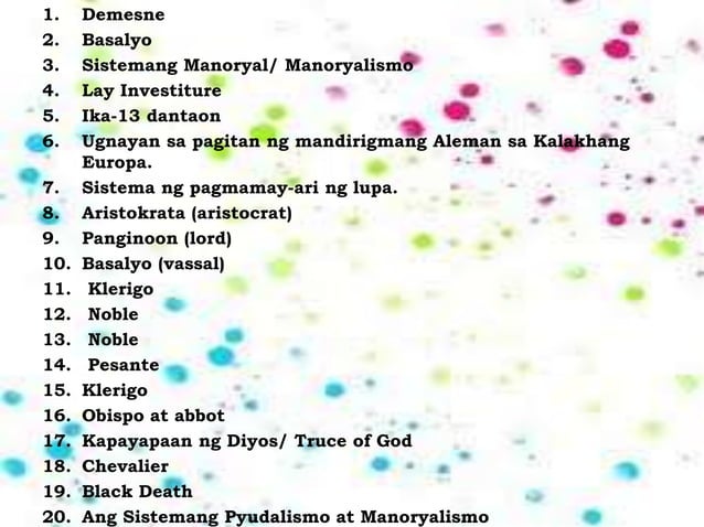 Ang sistemang pyudalismo at manoryalismo | PPTX