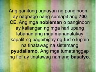 Ang sistemang pyudalismo at manoryalismo | PPTX