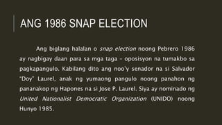 Ang Snap Election 1986 | PPTX