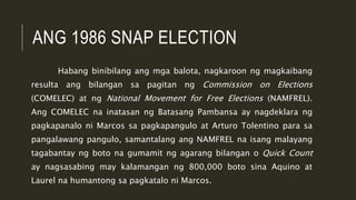 Ang Snap Election 1986 | PPTX