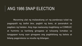 Ang Snap Election 1986 | PPTX