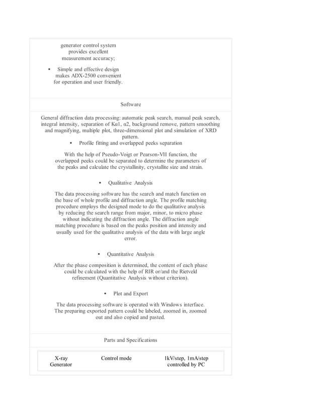 Angstrom advanced ADX 2500 X-ray diffraction instrument | DOCX ...