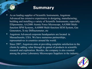 Angstrom advanced scientific instrument introduction | PPT