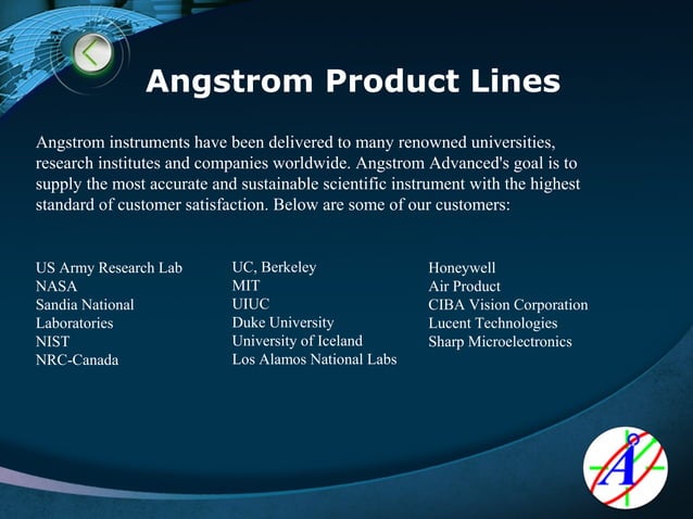 Angstrom advanced scientific instrument introduction | PPT