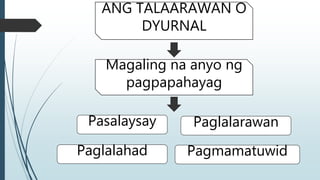 Ang talaarawan o dyornal | PPTX