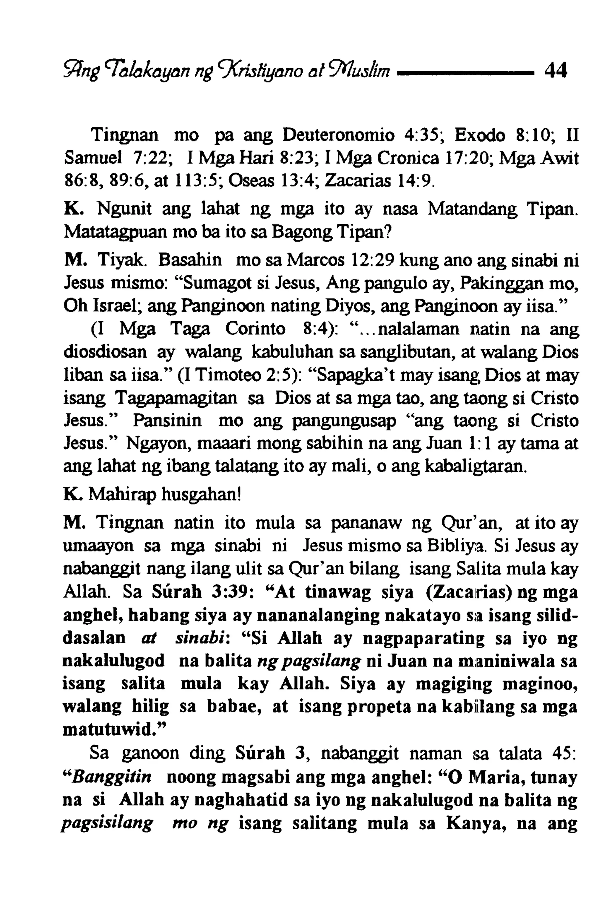 Ang talakayan ng_kristiyano_at_muslim ( www.aboutislam.chat ) | PDF