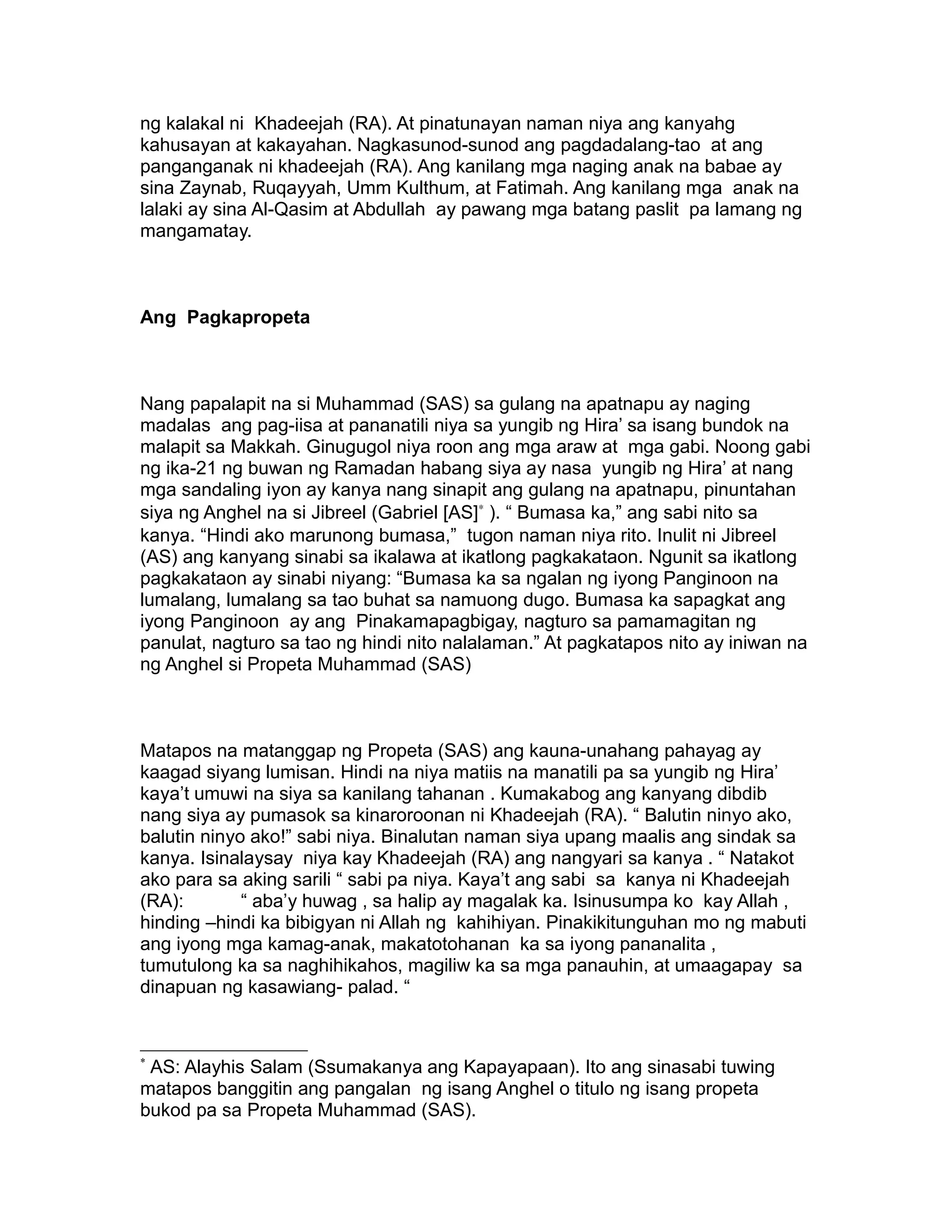 Ang talambuhay ng propeta | PDF