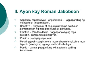 Ang Tungkulin Ng Wika | PPT