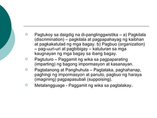 Ang Tungkulin Ng Wika | PPT