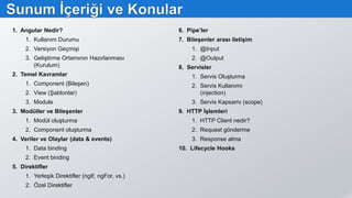 Angular Framework (Tanıtım Sunumu) - 2024 | PPT