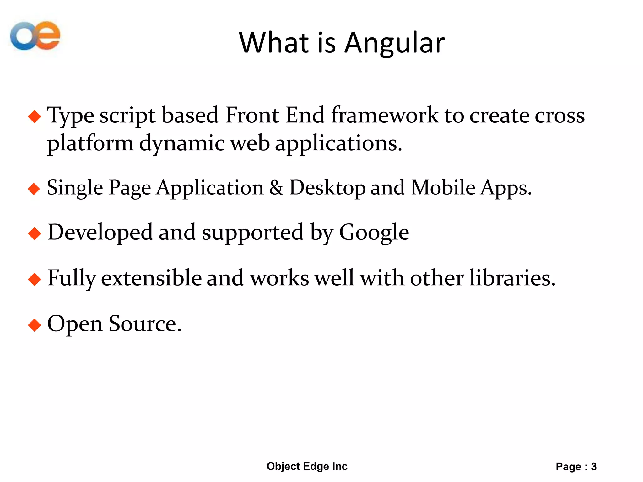 Angular Introduction By Surekha Gadkari | PPT | Web Development | Internet