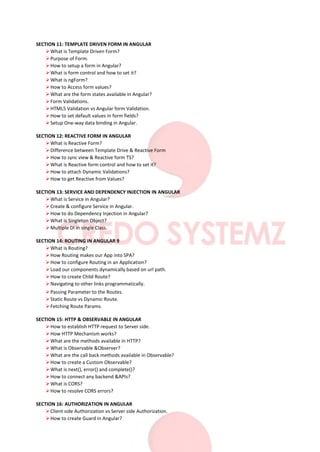 Angular training-course-syllabus | PDF | Web Development | Internet