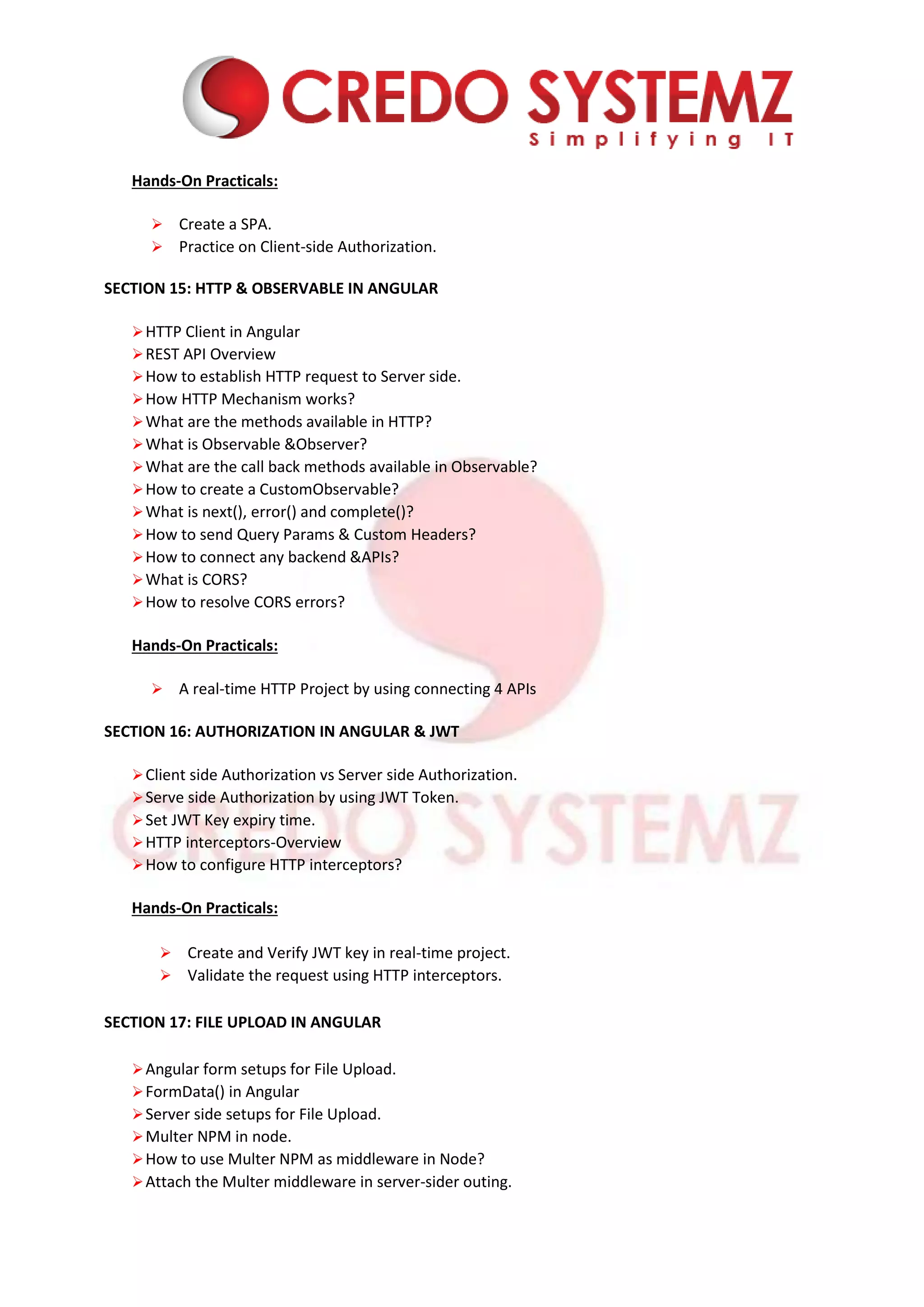 Angular training-course-syllabus | PDF | Web Development | Internet
