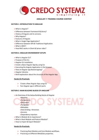 Angular training-course-syllabus | PDF | Web Development | Internet