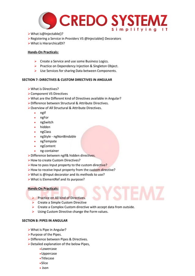 Angular training-course-syllabus | PDF | Web Development | Internet
