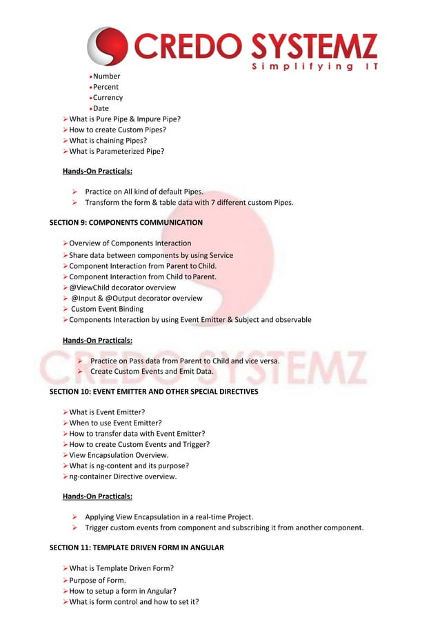 Angular training-course-syllabus | PDF | Web Development | Internet