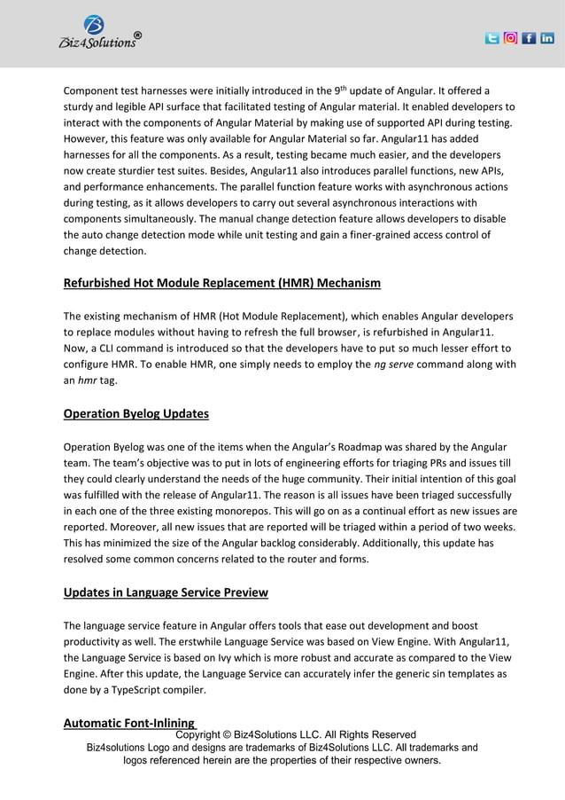 Angular11 Exciting New Features And Updates Pdf