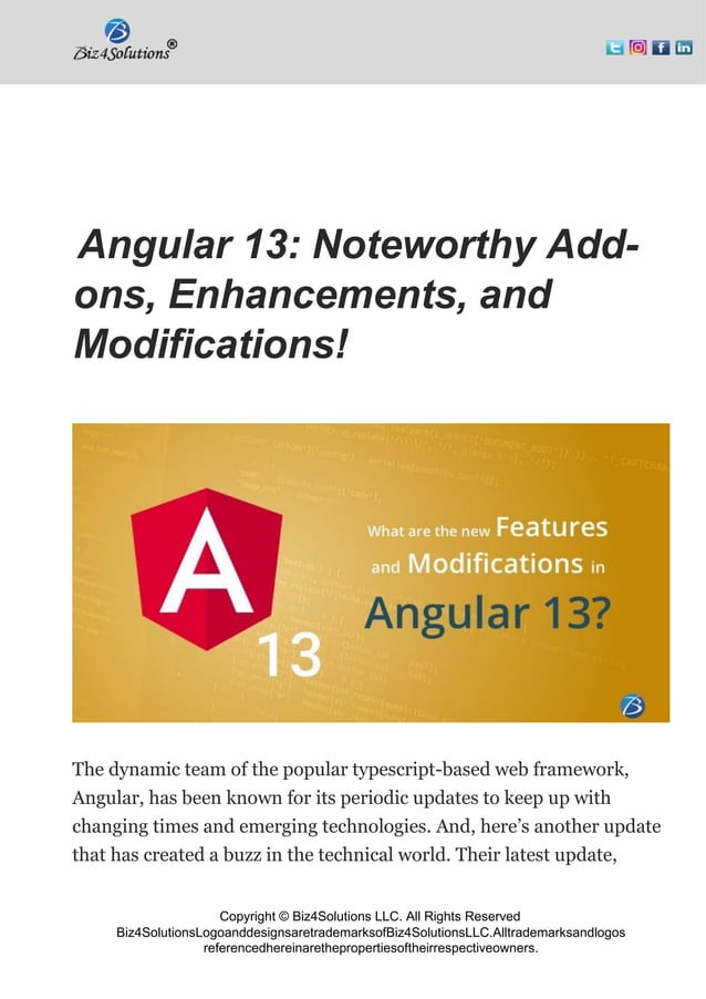 Angular 13 noteworthy add ons, enhancements, and modifications | PDF | Web Development | Internet