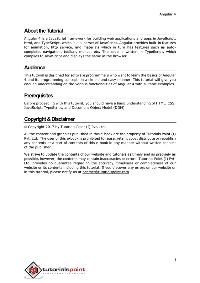 Angular4 tutorial | PDF