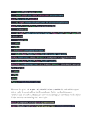 Angular 7 Firebase5 CRUD Operations with Reactive Forms | PDF | Web ...