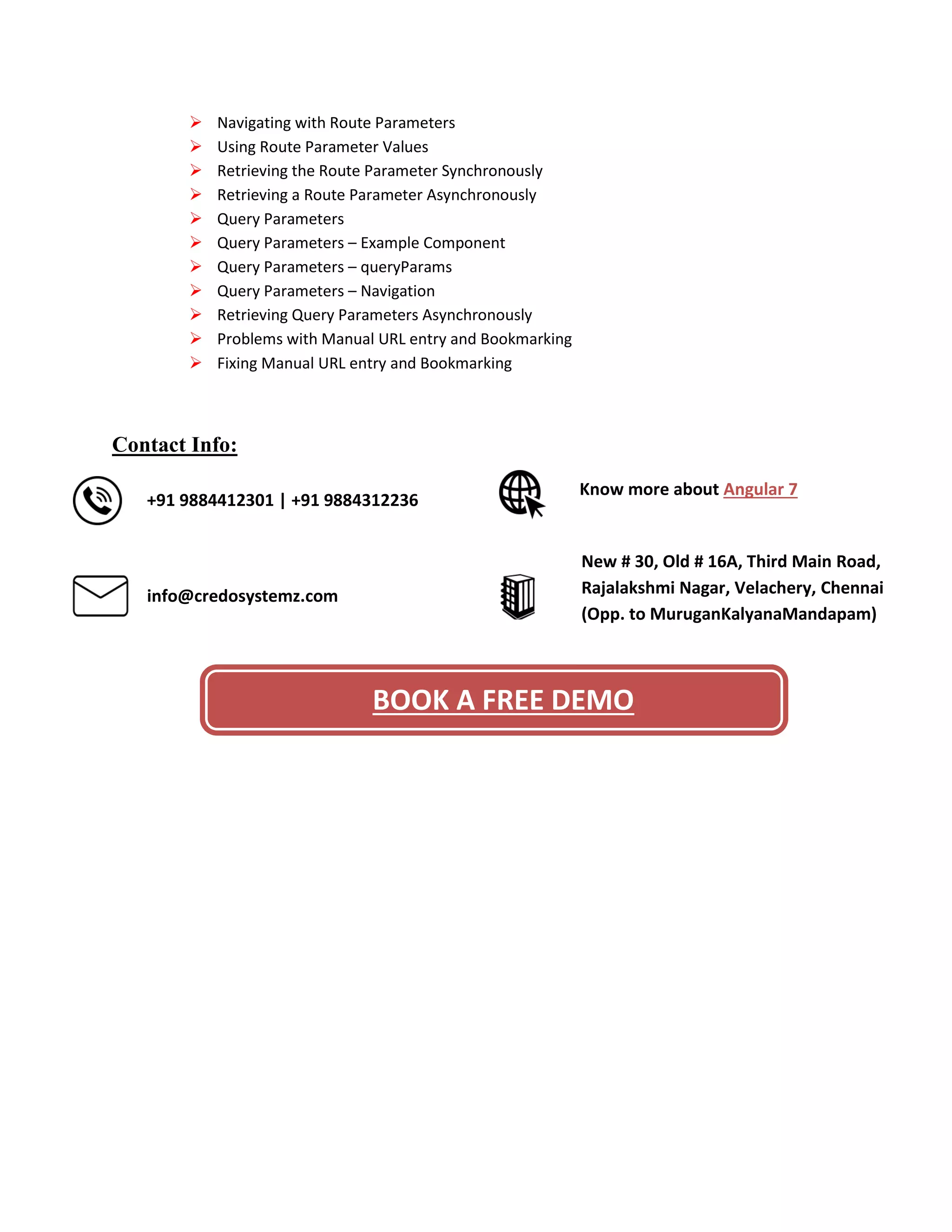 Angular 7 Training Topics Pdf