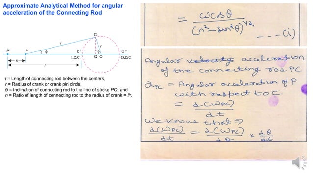 Angular Acceleration of Connecting Rod (Analytical Method) | PPT Angular Acceleration of Connecting Rod (Analytical Method) | PPT