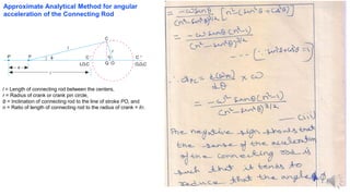 Angular Acceleration of Connecting Rod (Analytical Method) | PPT