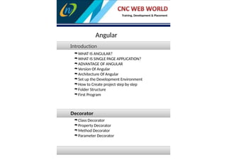 We are providing Angular Training in Mumbai | PPT