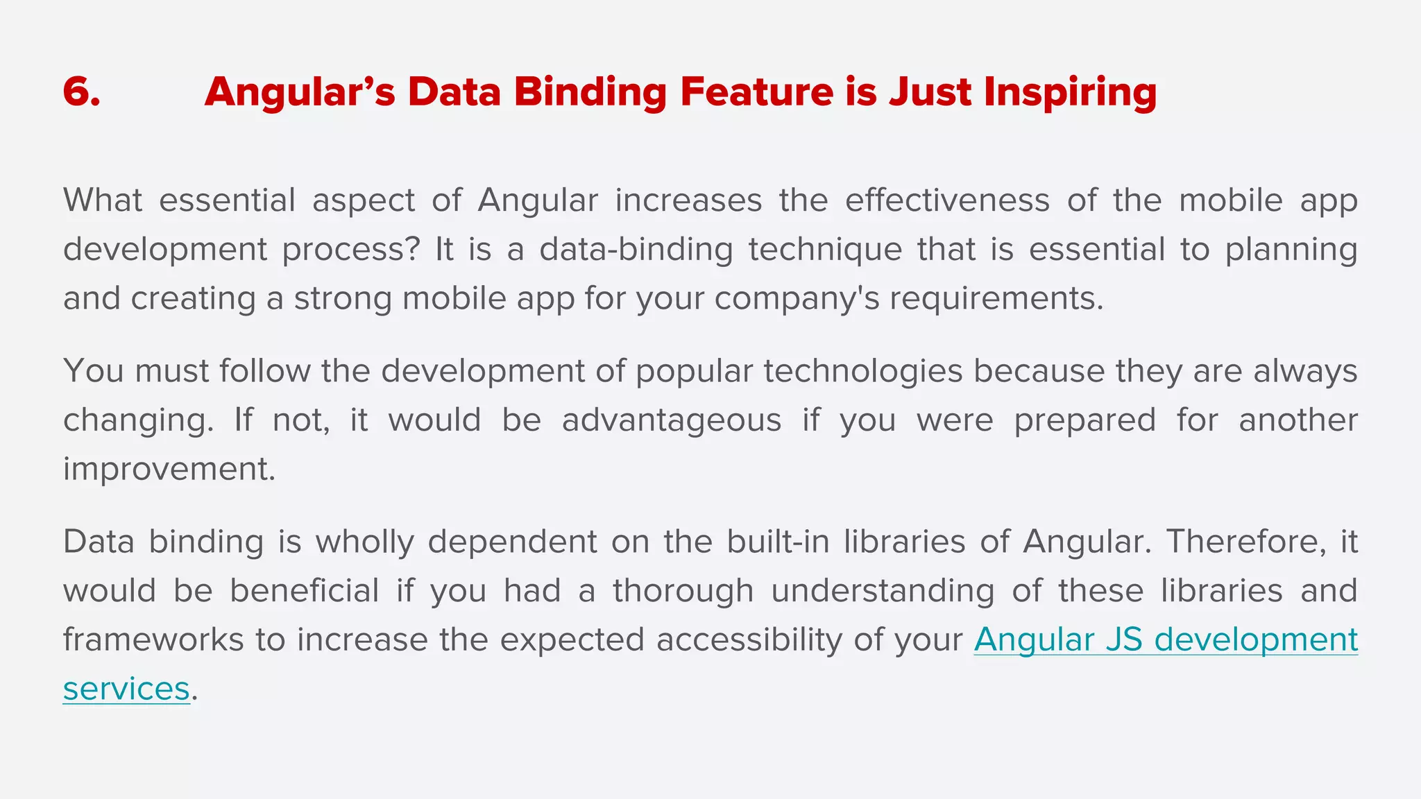 7 Key Reasons To Choose Angular for Mobile App Development Project | PPTX