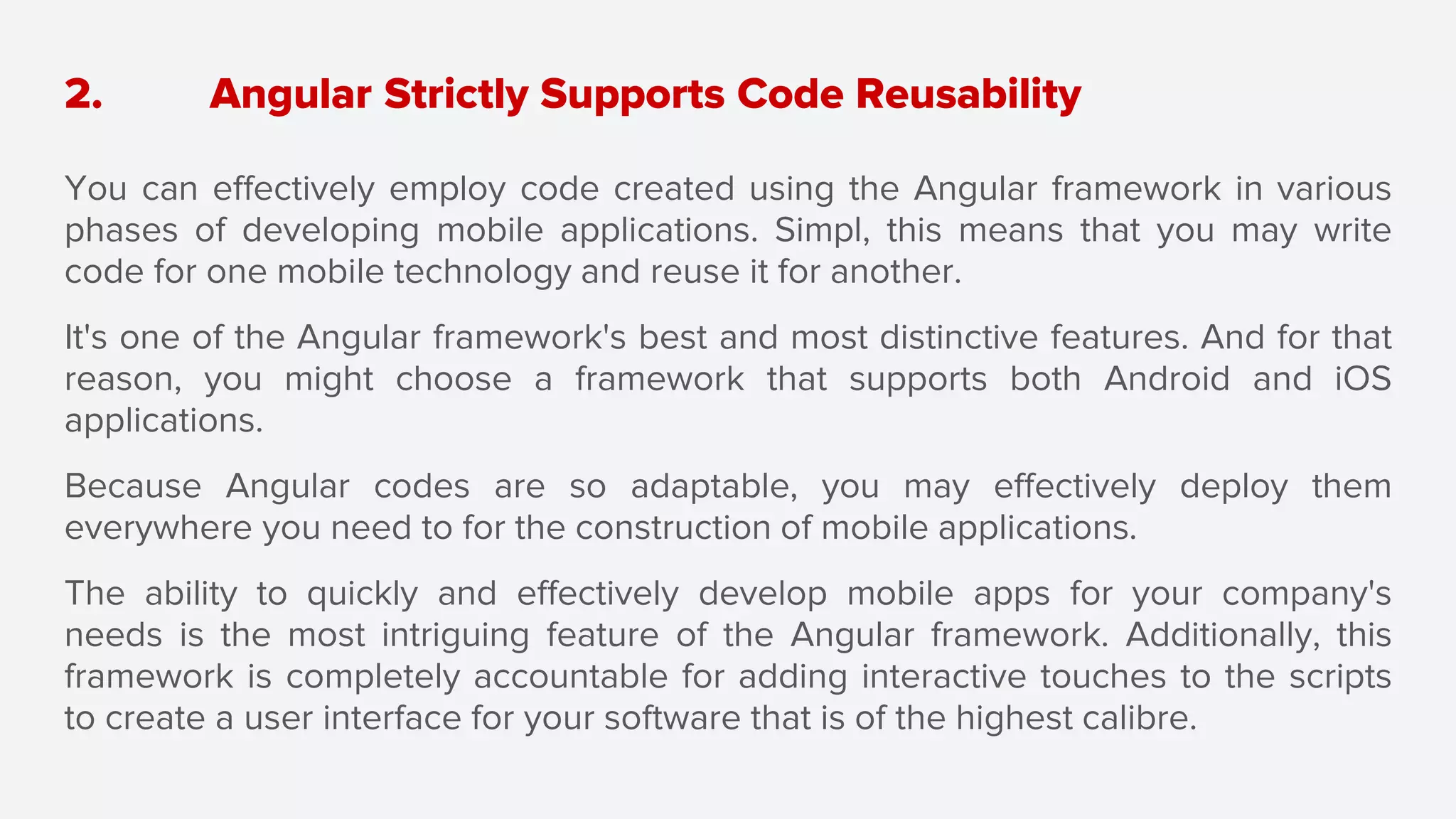 7 Key Reasons To Choose Angular for Mobile App Development Project | PPT